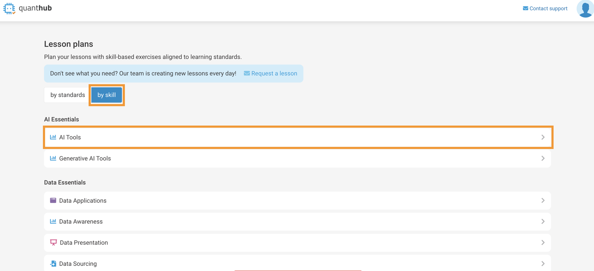 How do I use QuantHub for a whole group class activity or to focus on a specific concept?